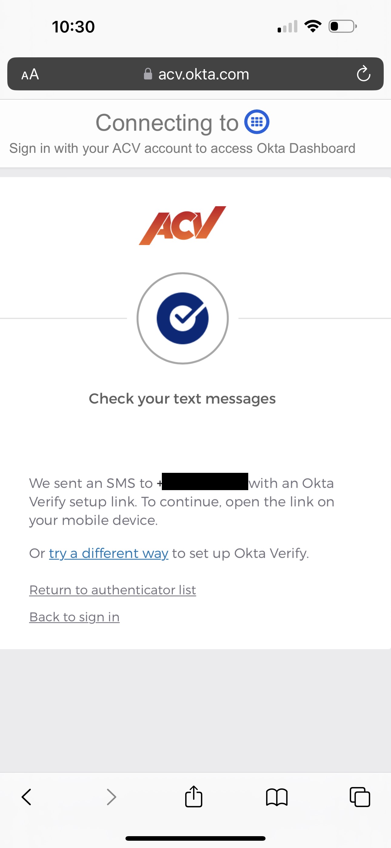 Okta Verify Setup on iPhone/Android – ACV Auctions